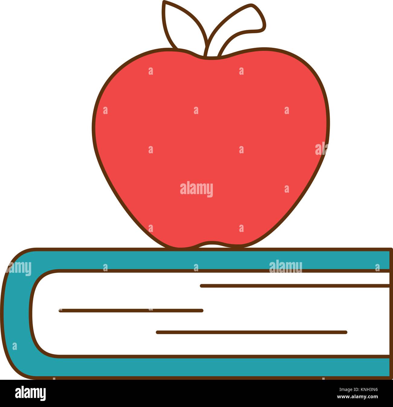 text book with apple vector illustration design Stock Vector Image ...