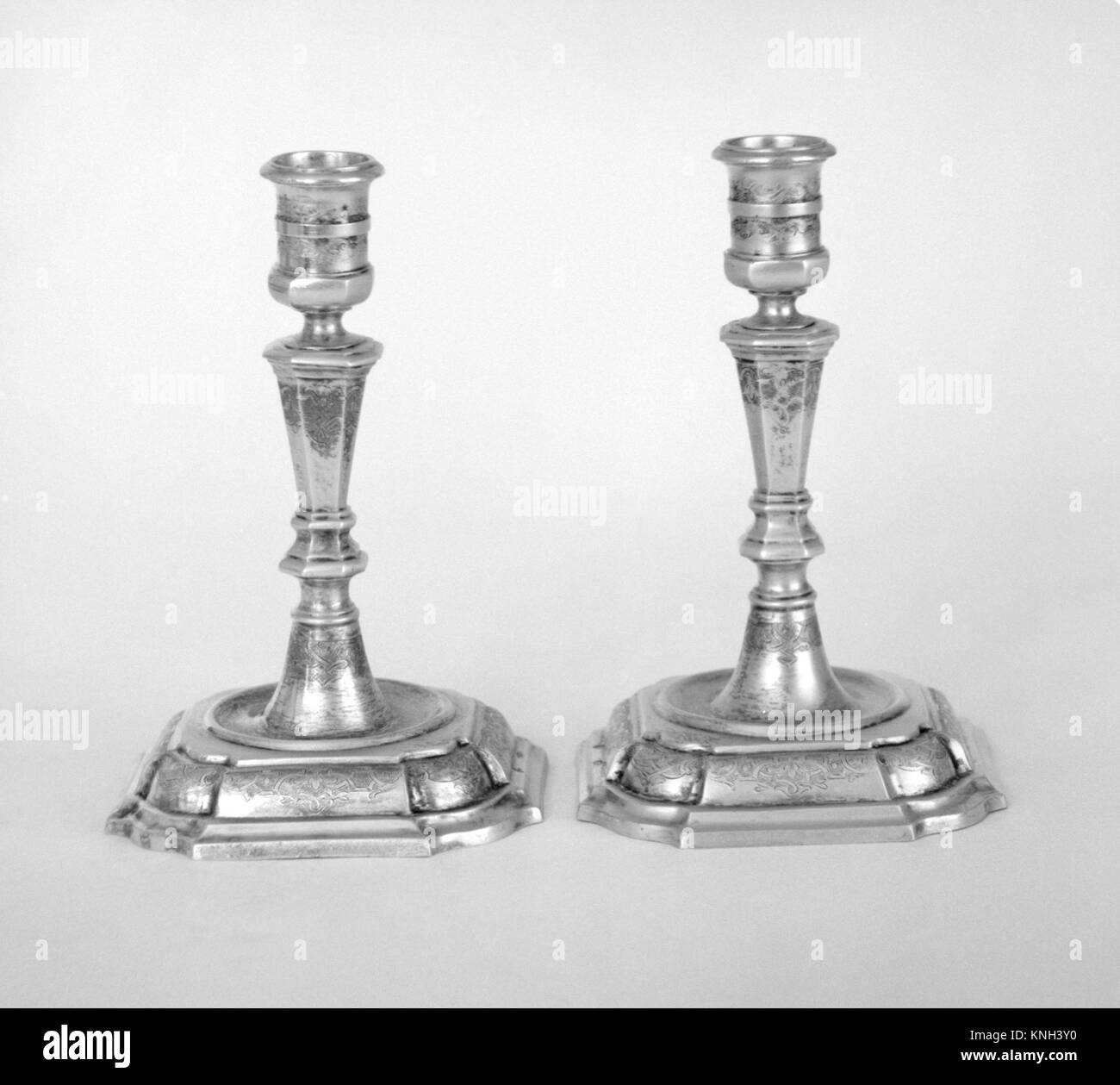 Candlestick pair Black and White Stock Photos & Images - Alamy