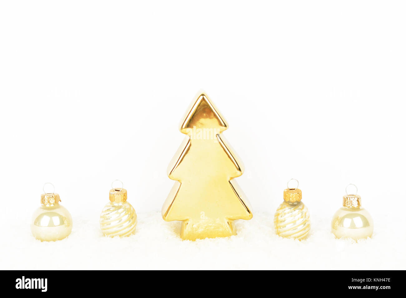 Christmas background with white christmas tree ball on glitter. Holiday ...