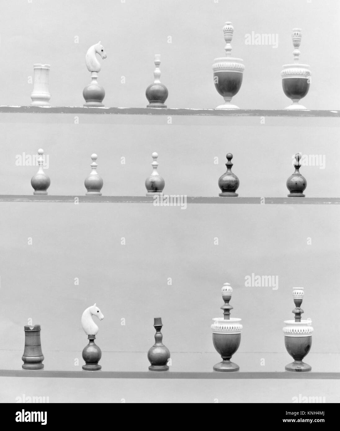 This set of chessmen, along with its box and board, reflects the ...