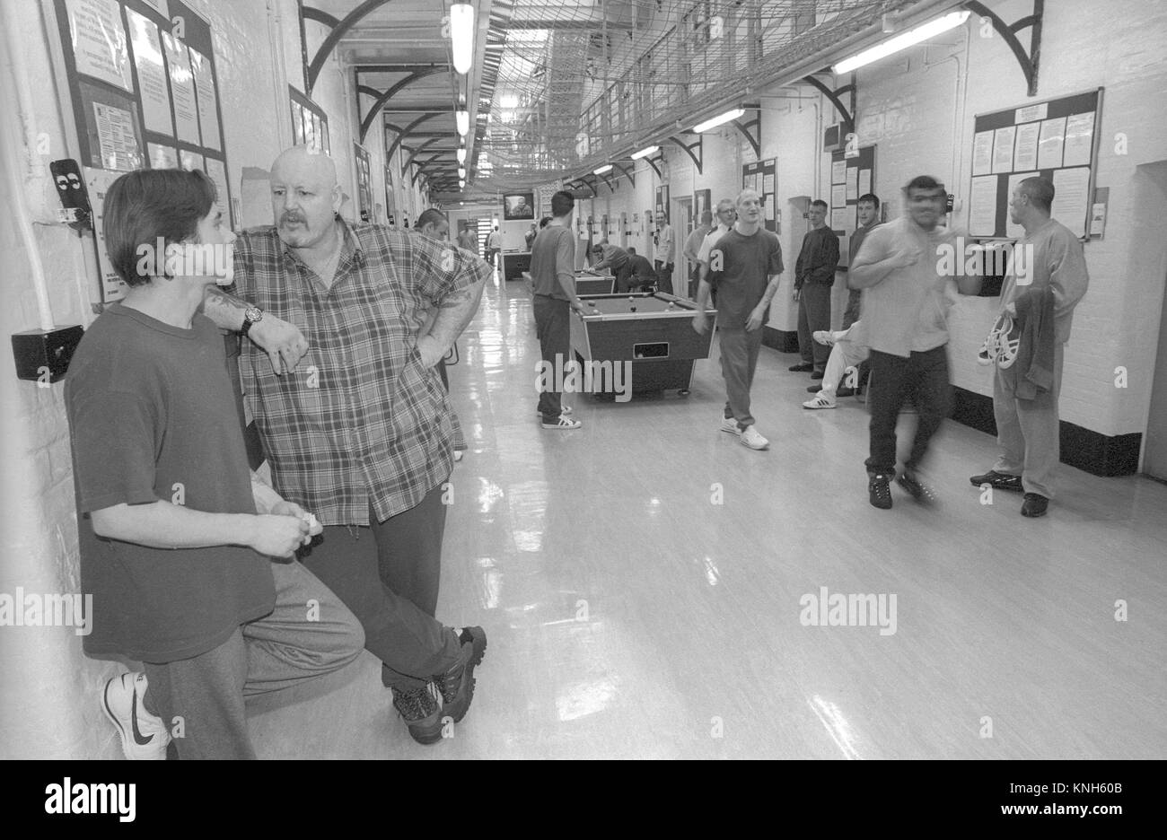 General view of prison wing during inmate association, HMP Winchester ...