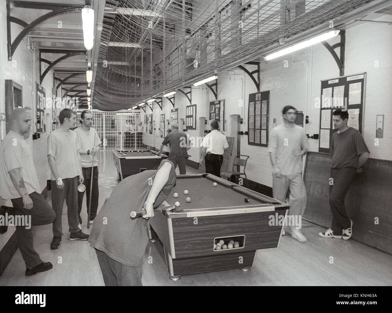 General view of prison wing during inmate association, HMP Winchester ...