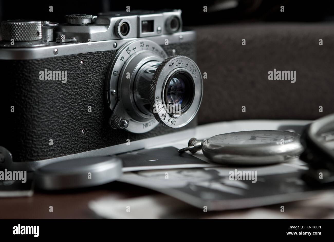 still life with vintage soviet camera Stock Photo - Alamy