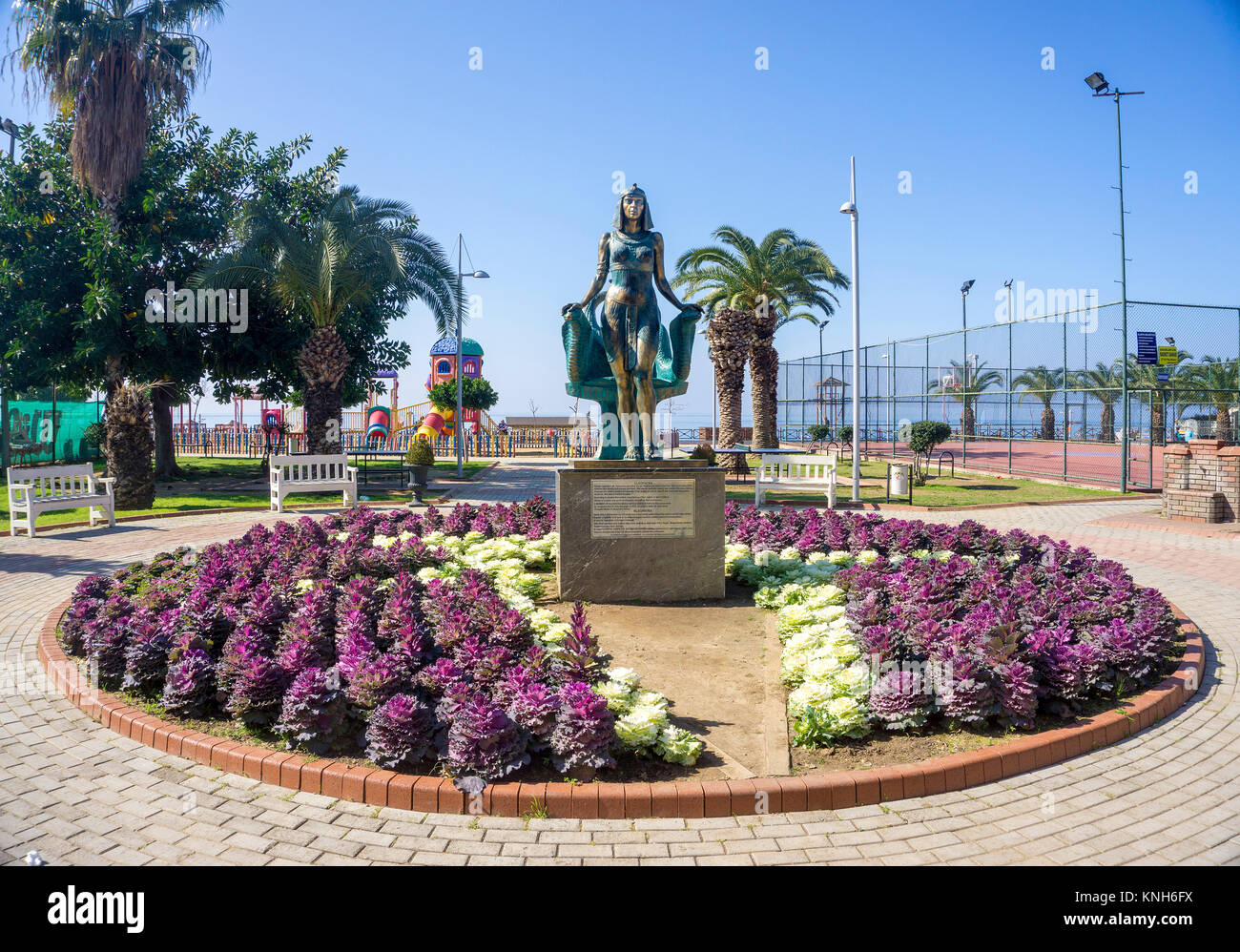 Cleopatra statue at the promenade of Cleopatra beach, Alanya, turkish ...
