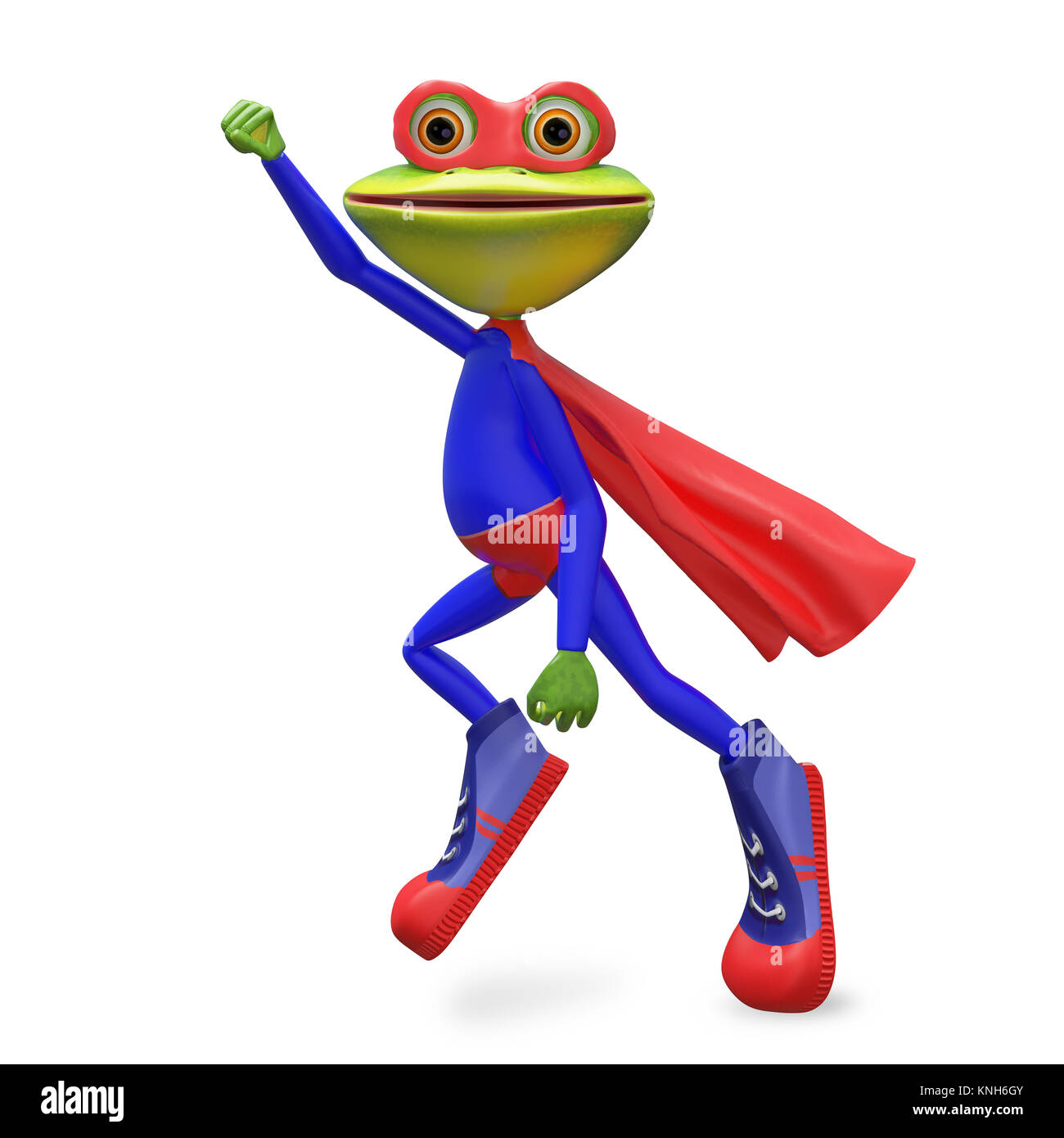 3D Illustration Merry Super Frog on a White Background Stock Photo - Alamy