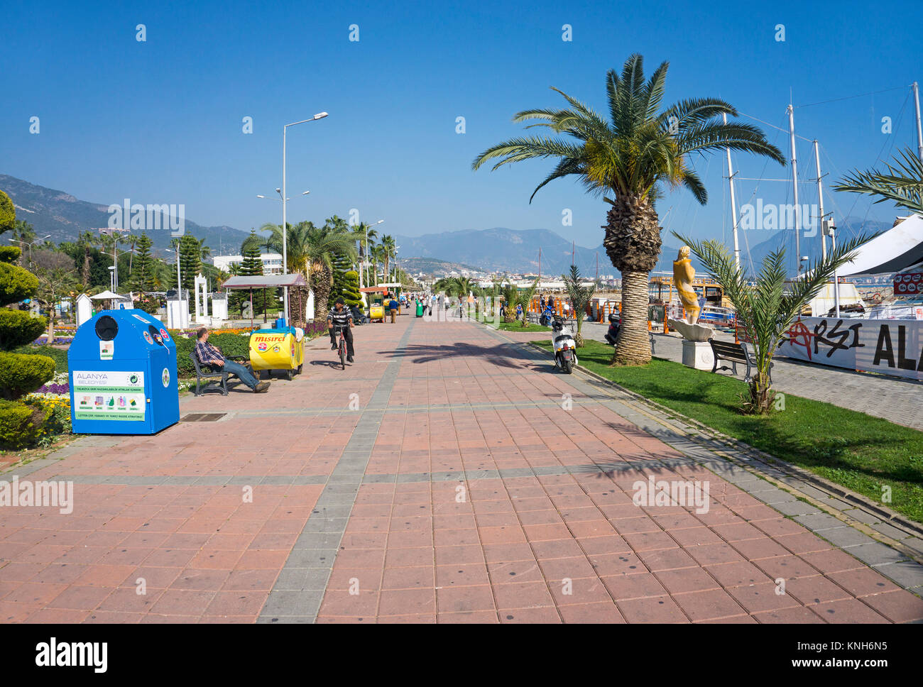 Harbour promenade, Alanya, turkish riviera, Turkey Stock Photo - Alamy