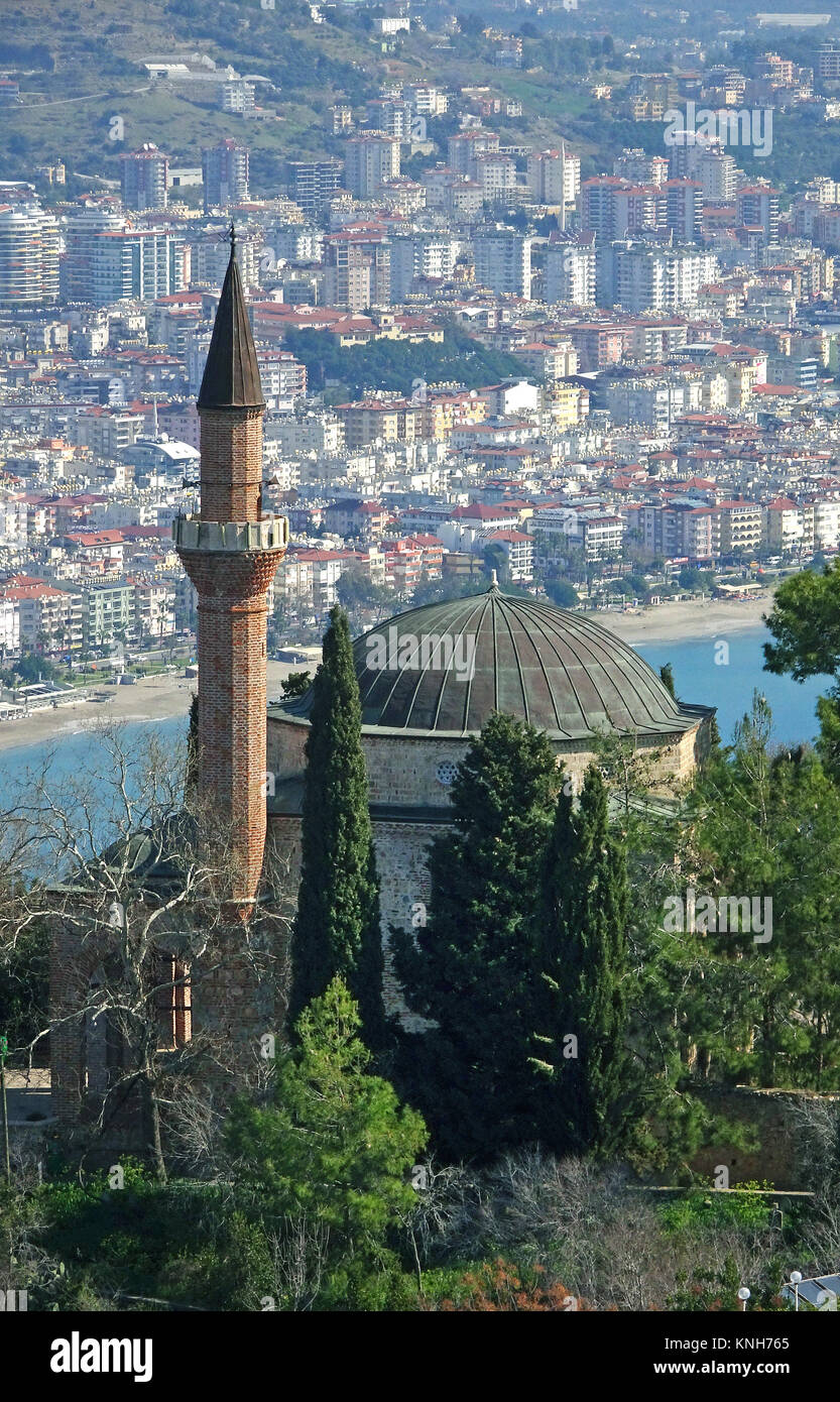 Sueleymaniye mosque on castle hill, Alanya, Turkey Stock Photo - Alamy