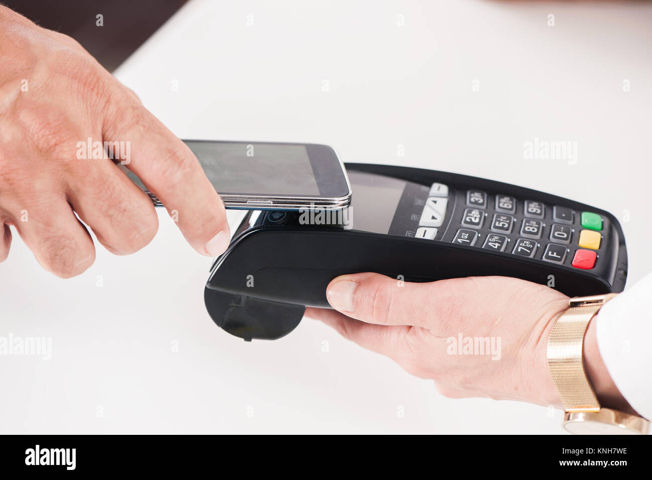 NFC Payment. Near Field Communication Mobile Payment Stock Photo - Alamy