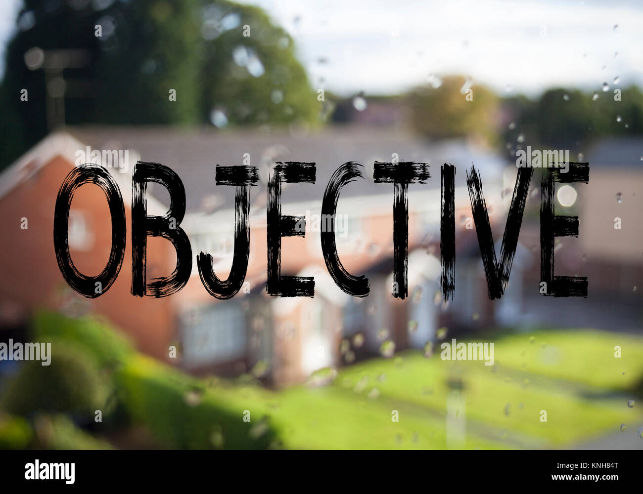 Announcement text caption showing Objective. Business concept for ...