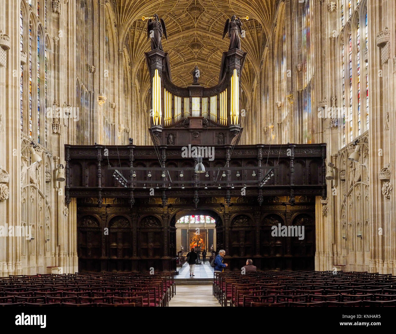 INTERIOR SHOWING ROOD SCREEN , KINGS COLLEGE CHAPEL, CAMBRIDGE Stock ...
