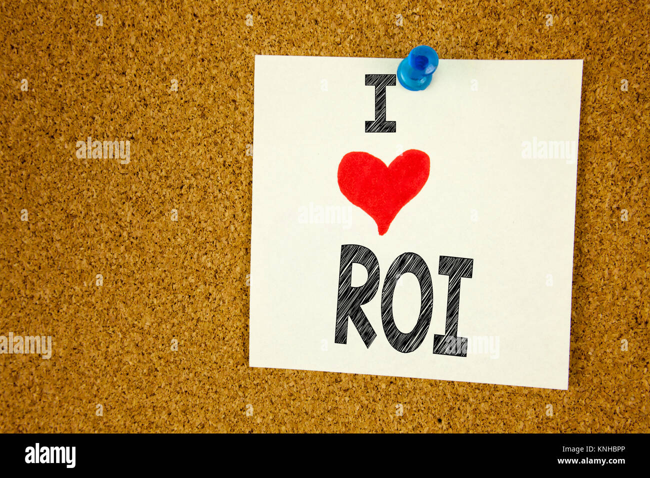 Hand writing text caption inspiration showing I Love ROI concept ...