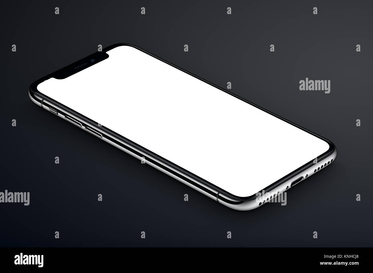 Similar to iPhone X perspective view isometric black smartphone mockup ...