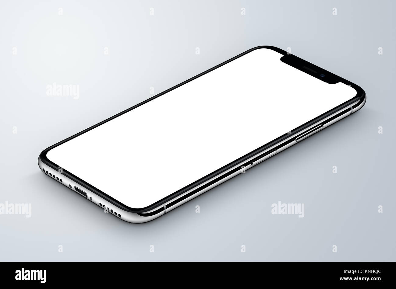 Similar to iPhone X perspective view isometric white smartphone mockup ...