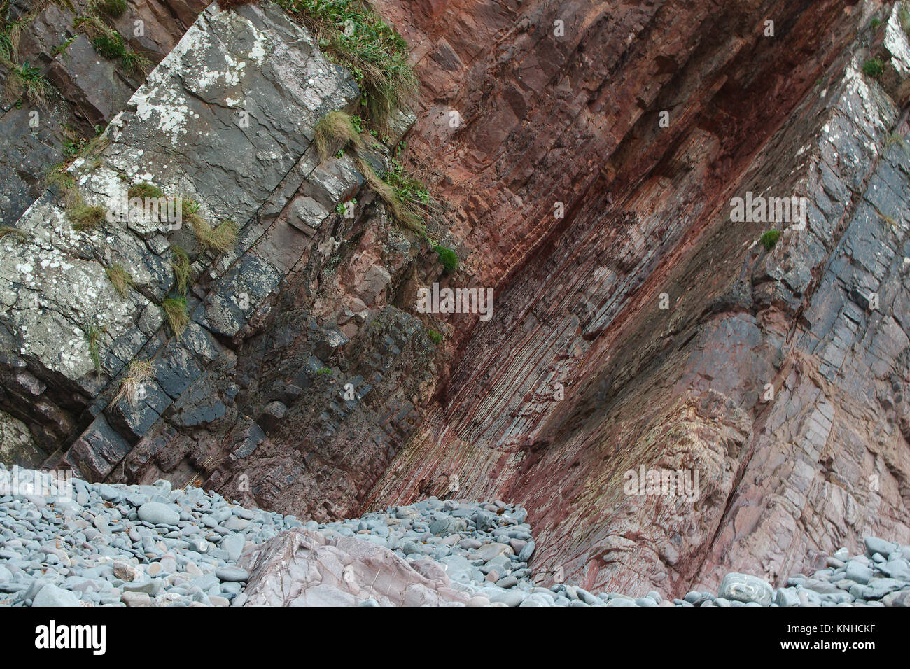Close up of the different sedimentary layers in a rock formation Stock ...