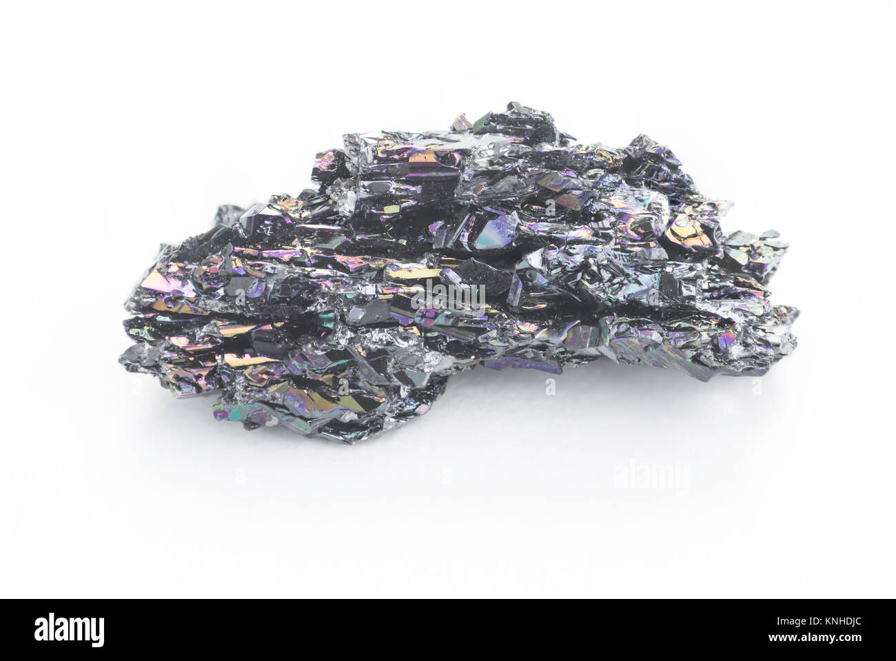 extreme close up of silicon carbide mineral isolated over white ...