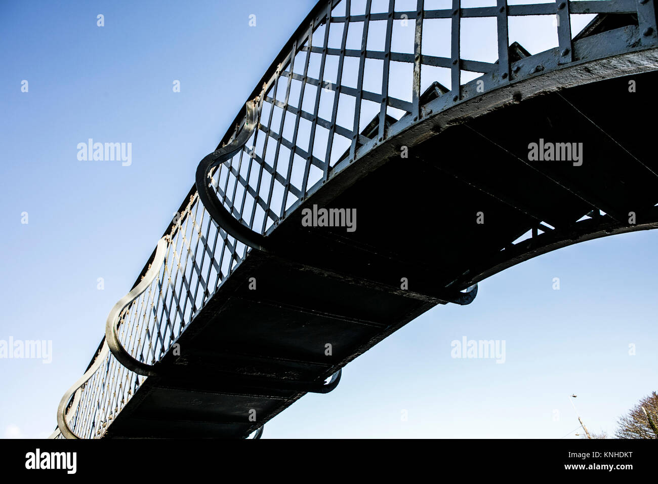 Low Angle of Metal Bridge Stock Photo - Alamy