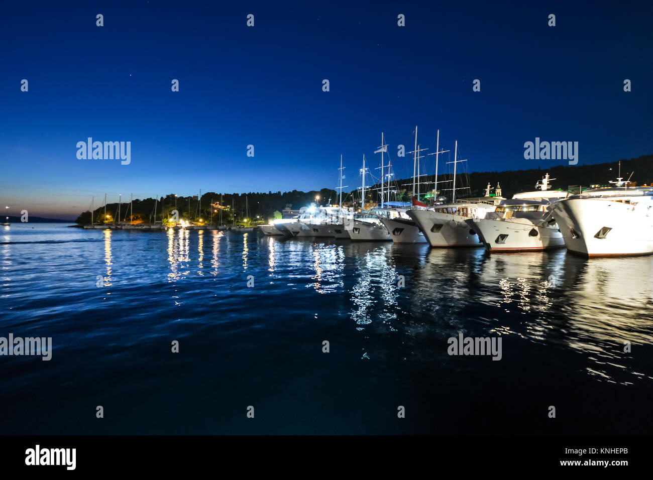 Moonlight reflect boats hi-res stock photography and images - Alamy