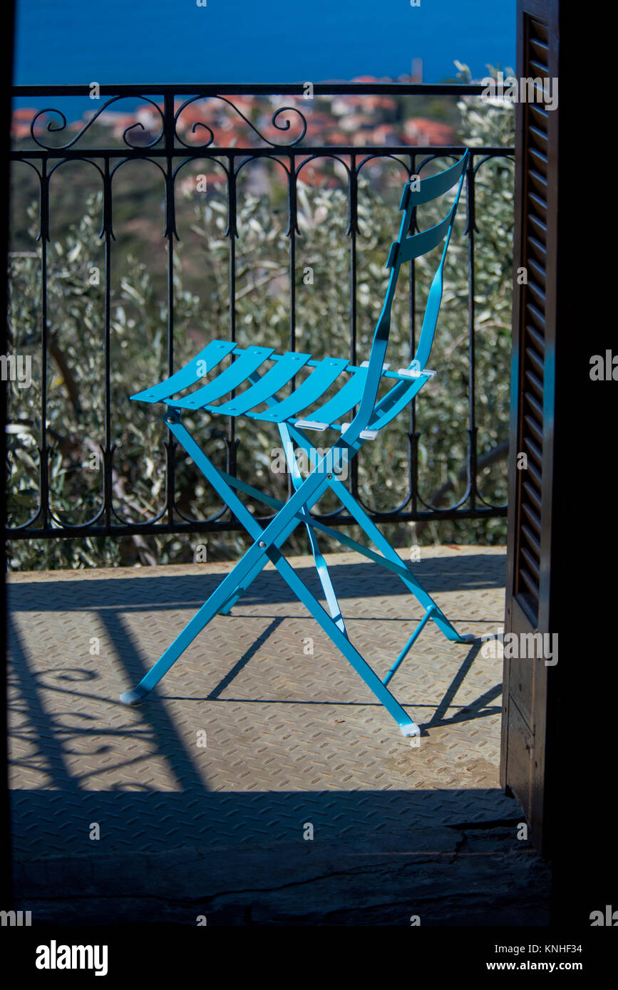 Blue chair greece hi-res stock photography and images - Alamy