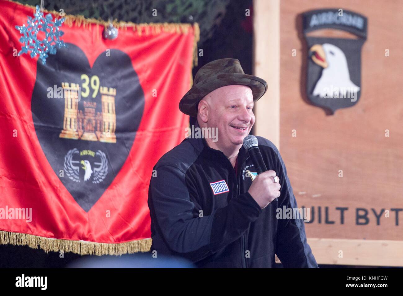 Roastmaster comedian Jeff Ross performs for U.S. soldiers during the ...