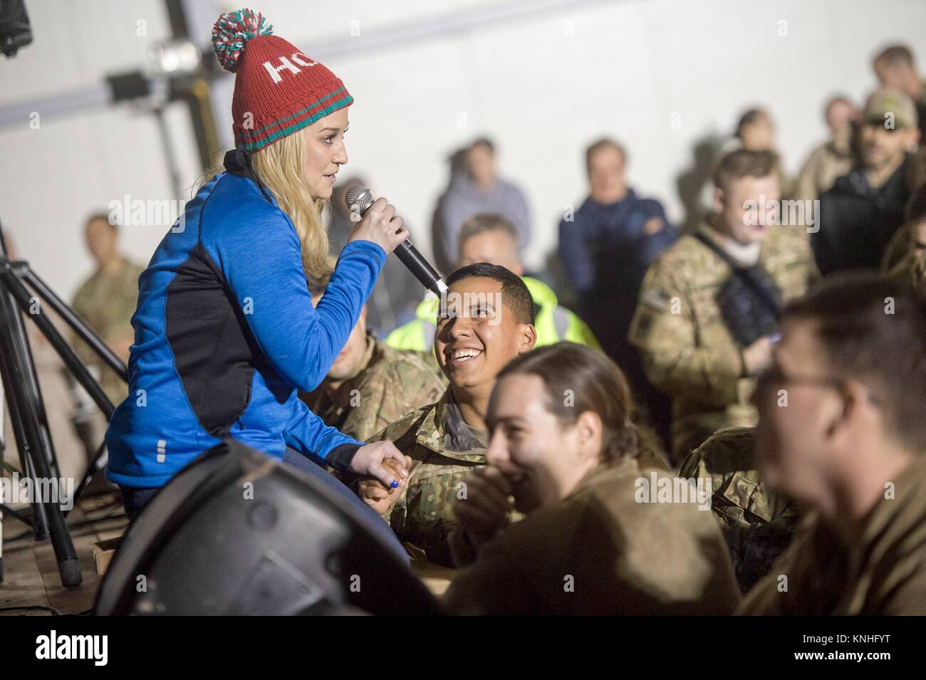 Country music singer Kellie Pickler performs for U.S. troops during the ...