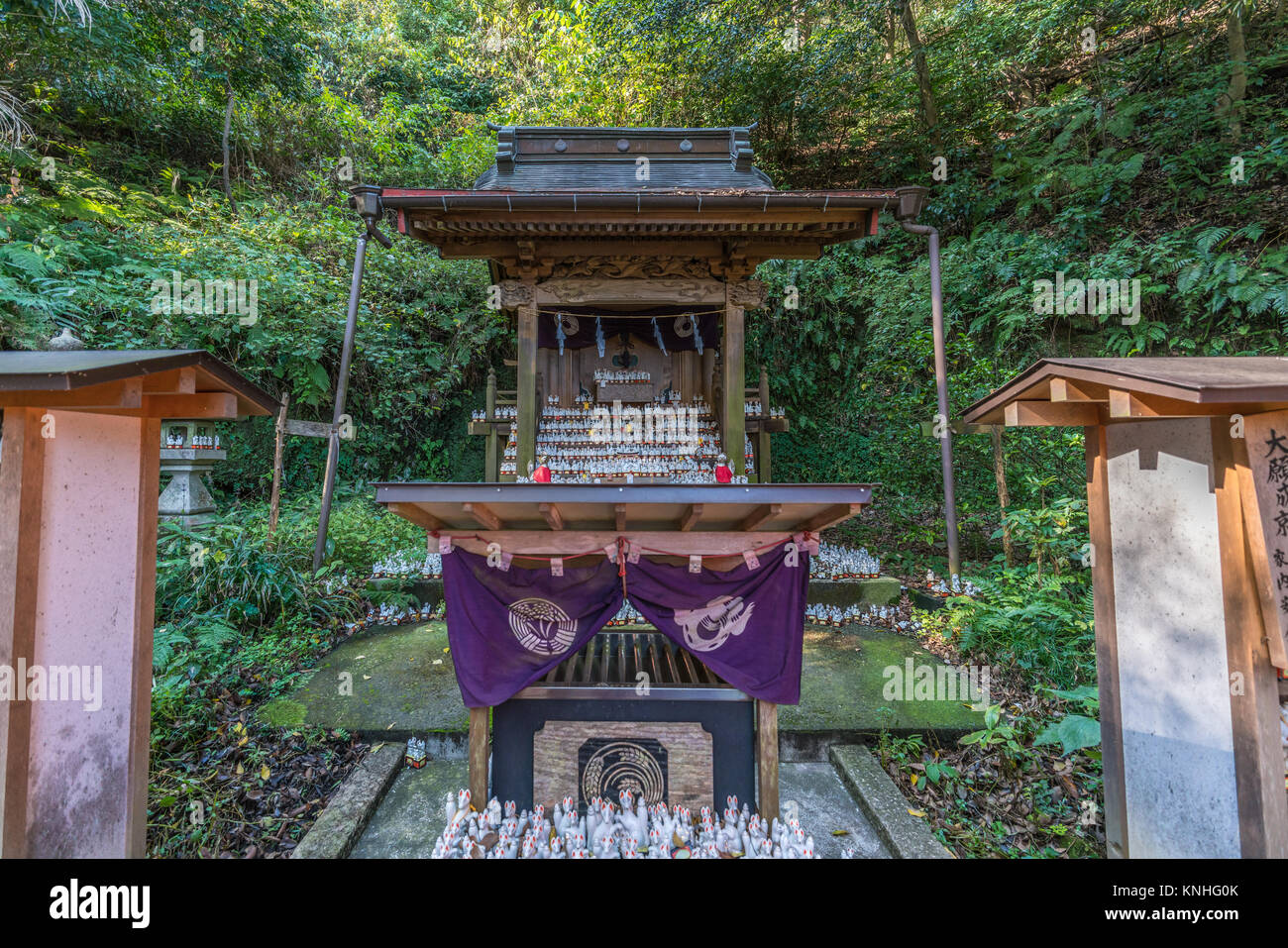 Kamakura, Japan - November 16, 2017 : Sasuke Inari jinja. Small Inari ...
