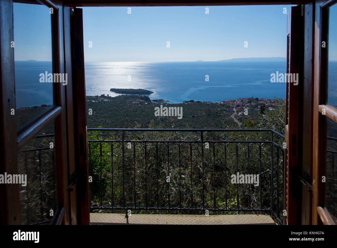 Traditional greek railing hi-res stock photography and images - Alamy