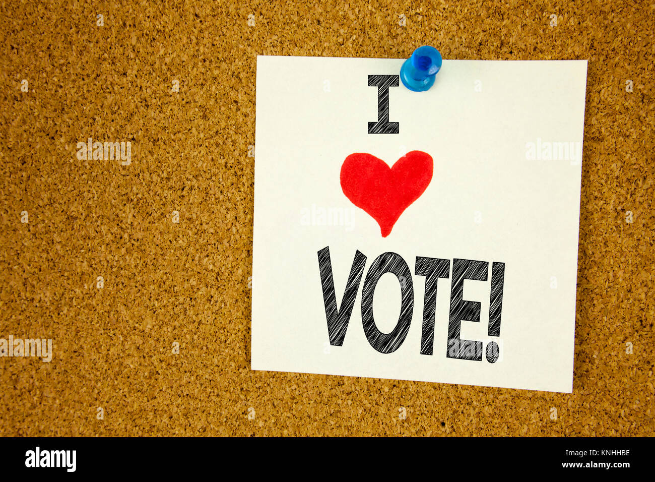 Hand writing text caption inspiration showing I Love Vote concept ...