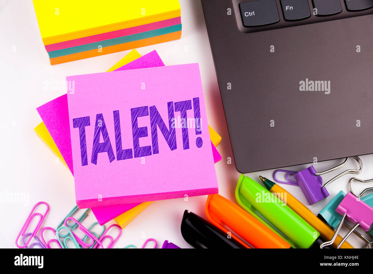 Writing text showing Talent made in the office with surroundings such ...