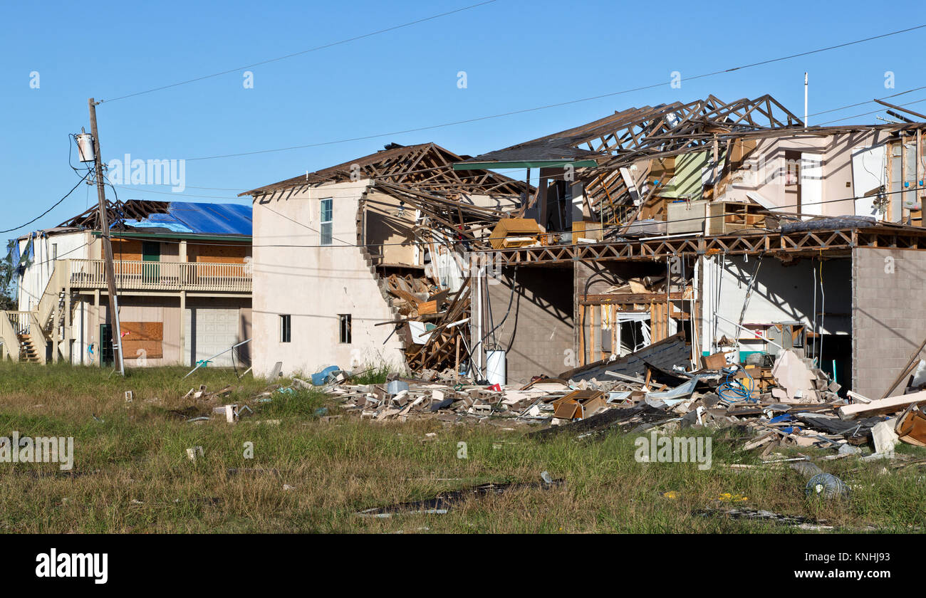 Hurricane Harvey 2017 destruction, apartment complex consisting of ...