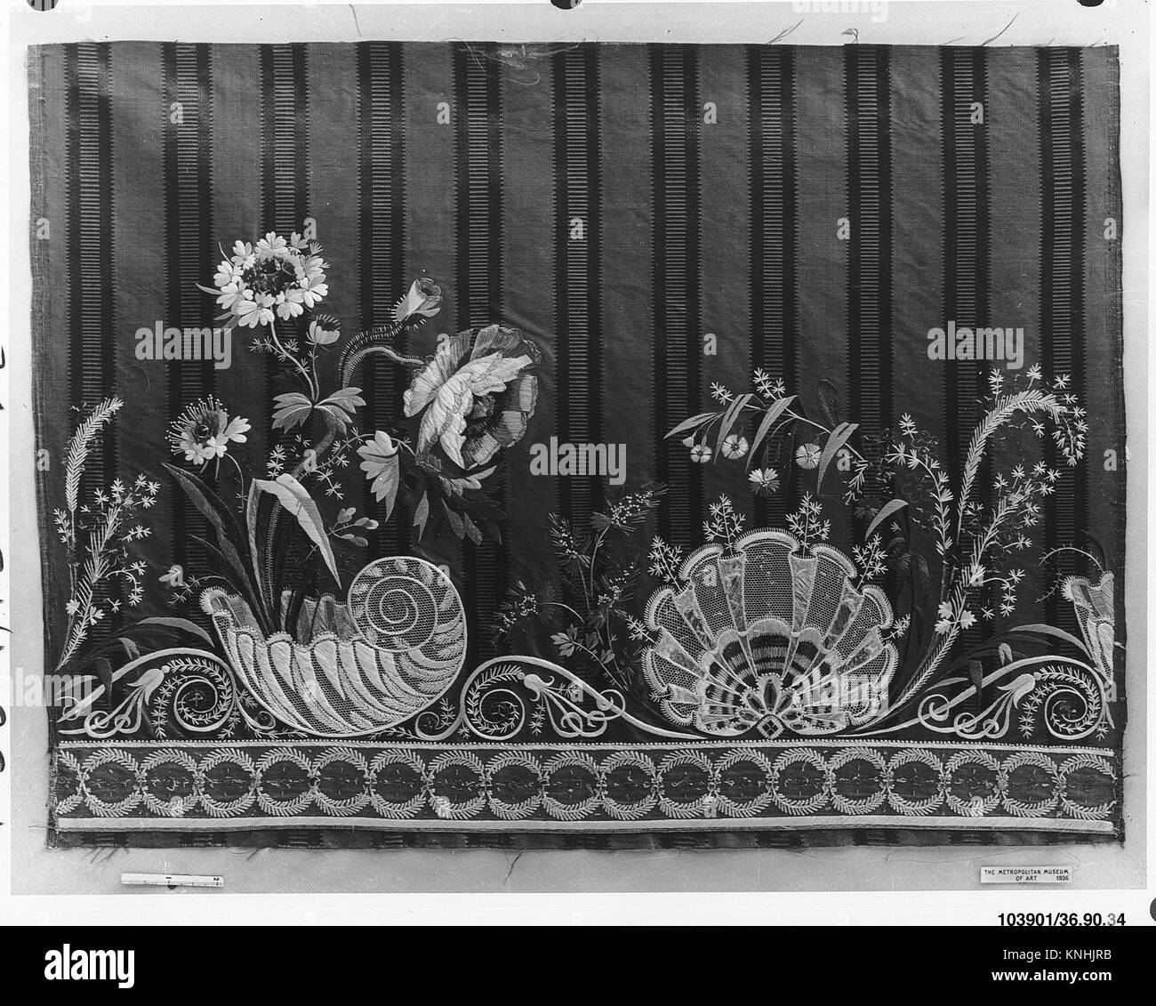 This dress border is an example of textile craftsmanship, showcasing ...