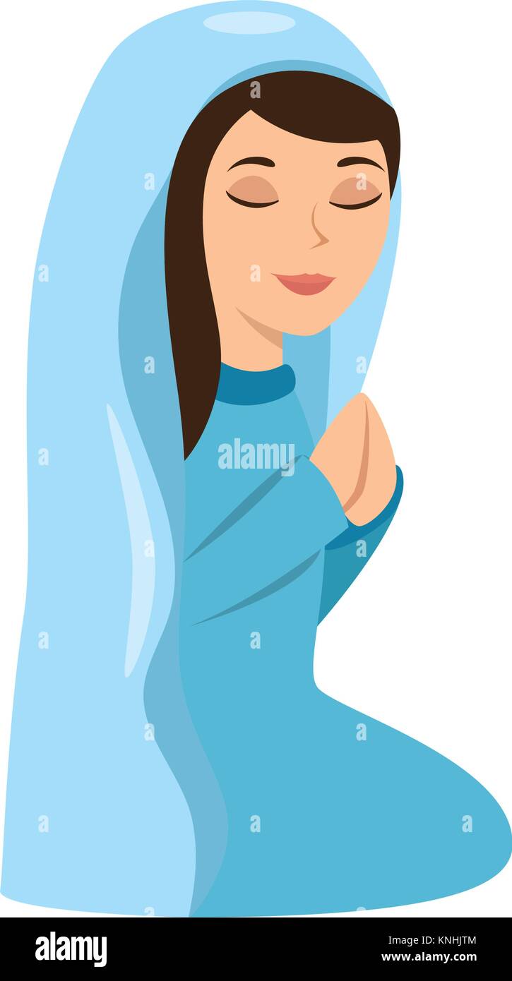 cute virgin mary character vector illustration design Stock Vector ...