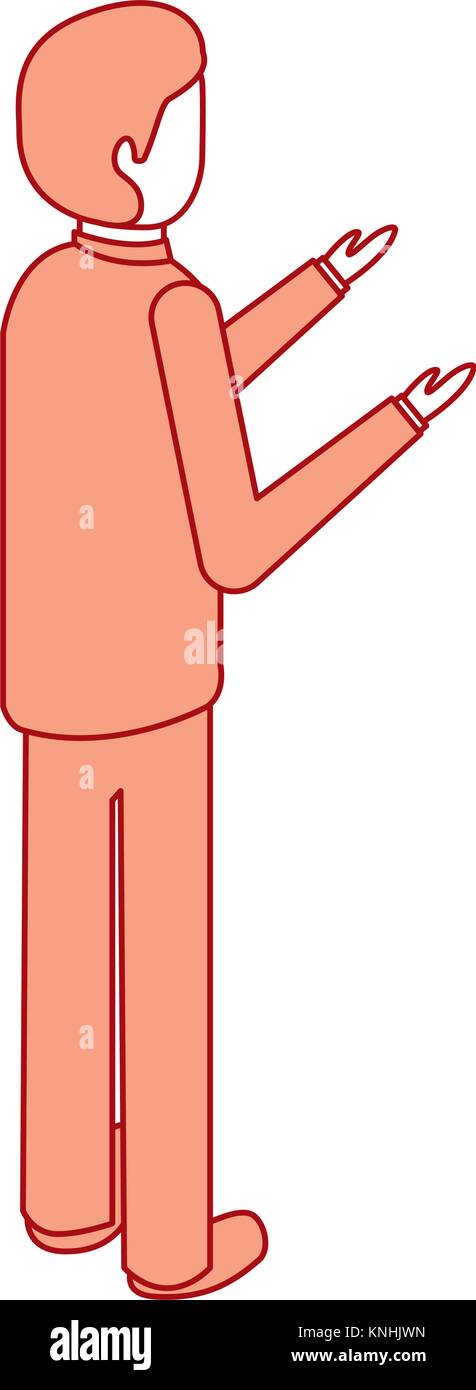 businessman stand back view character isometric Stock Vector Image ...