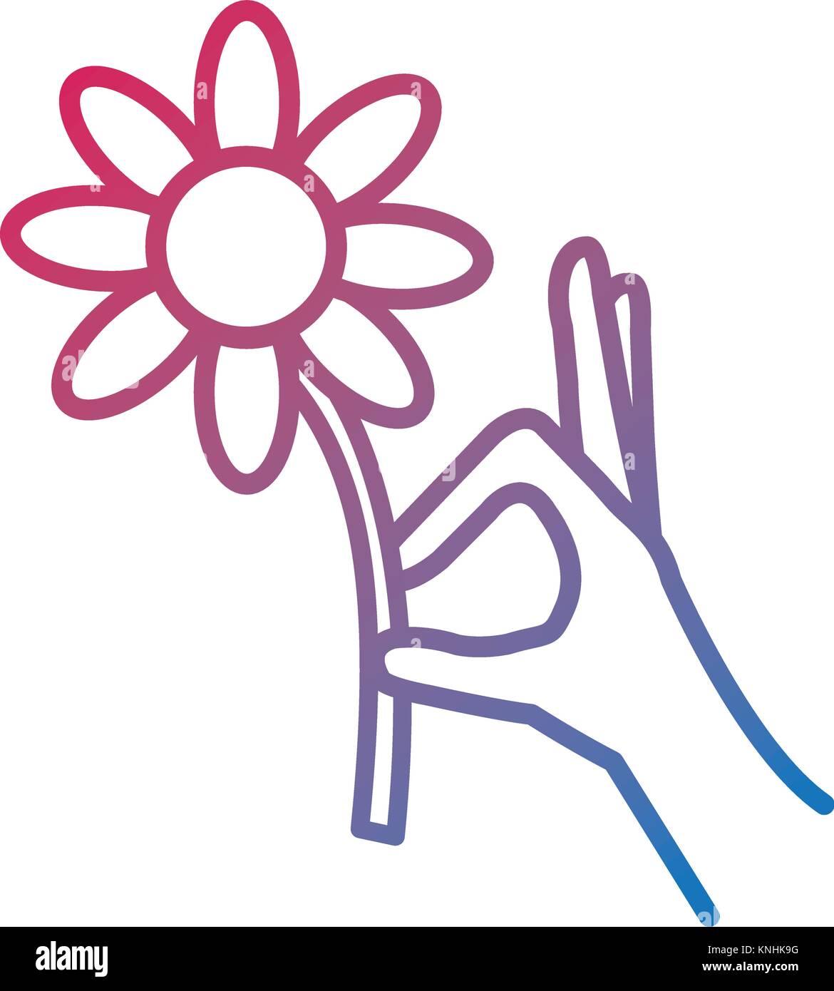 hand with beautiful flower vector illustration design Stock Vector ...