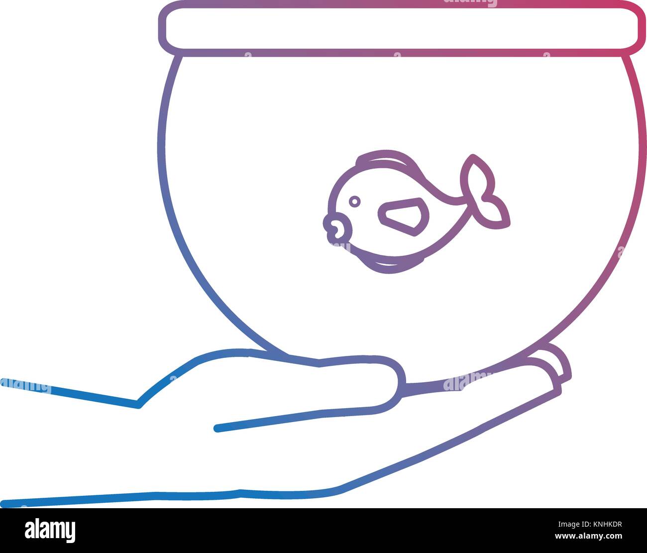 hand with fish in aquarium vector illustration design Stock Vector ...