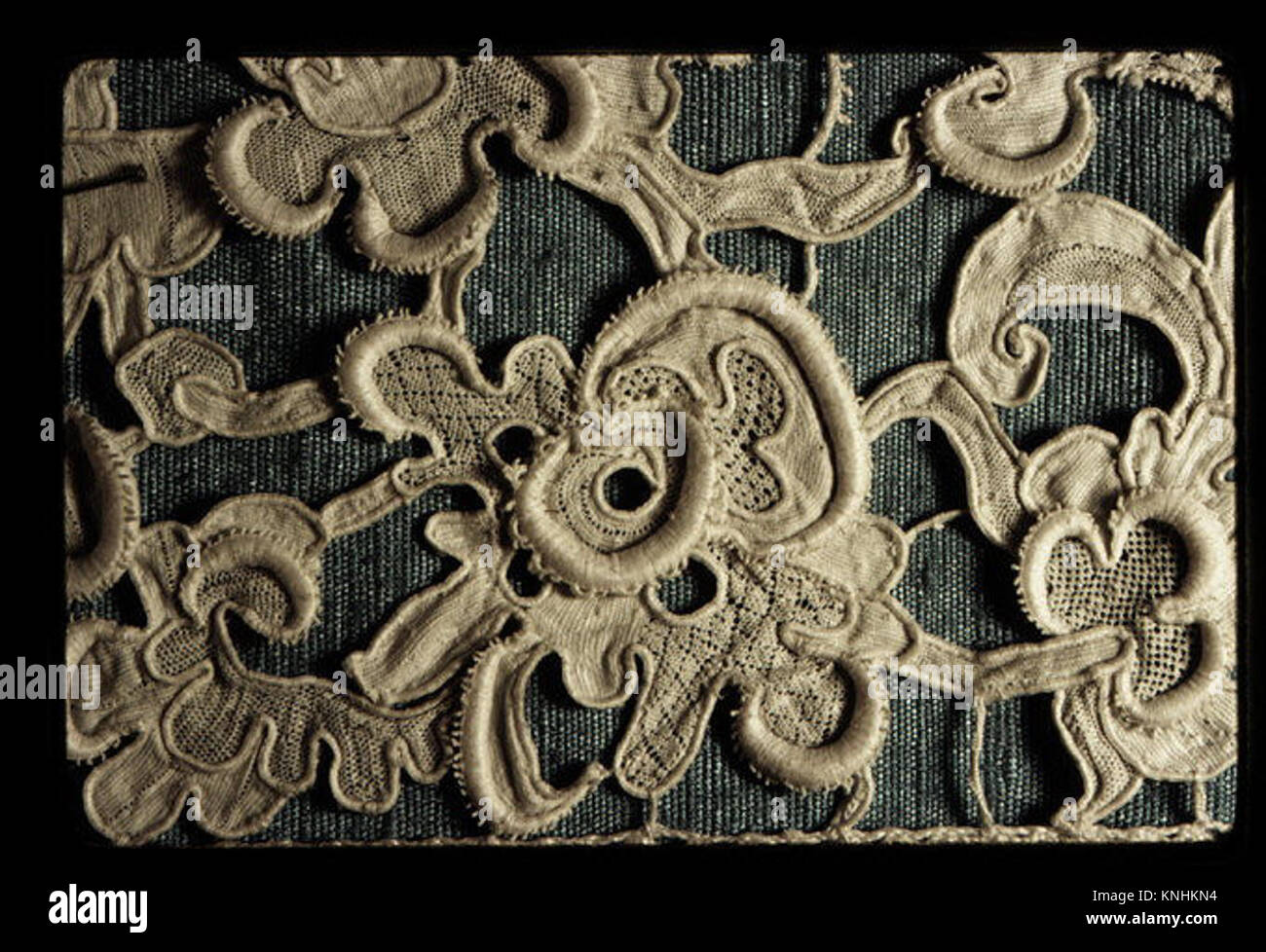 A flounce, typically used as a decorative trim on garments, made from ...