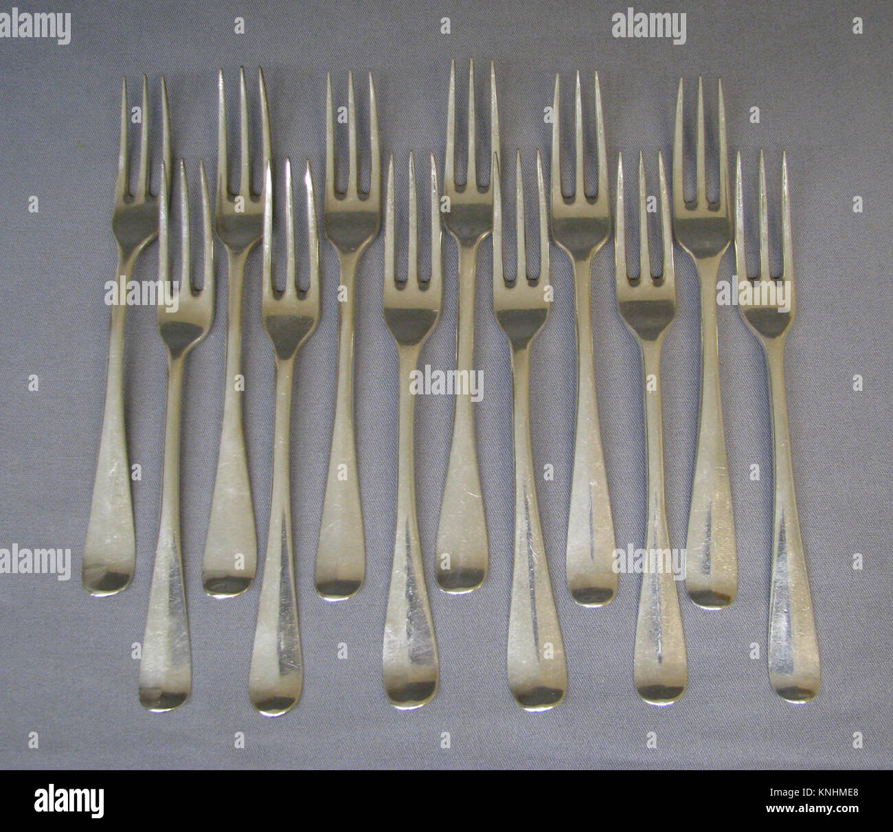 Dinner fork (one of twelve) MET SF1988 84 33-44 207743 Stock Photo - Alamy