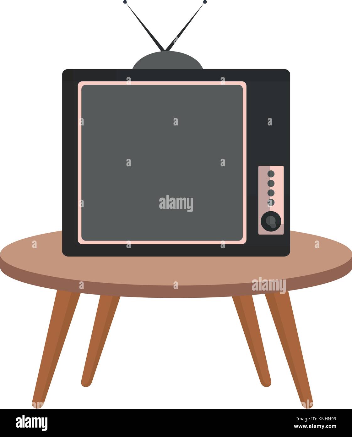 On table old tube tv Stock Vector Images - Alamy