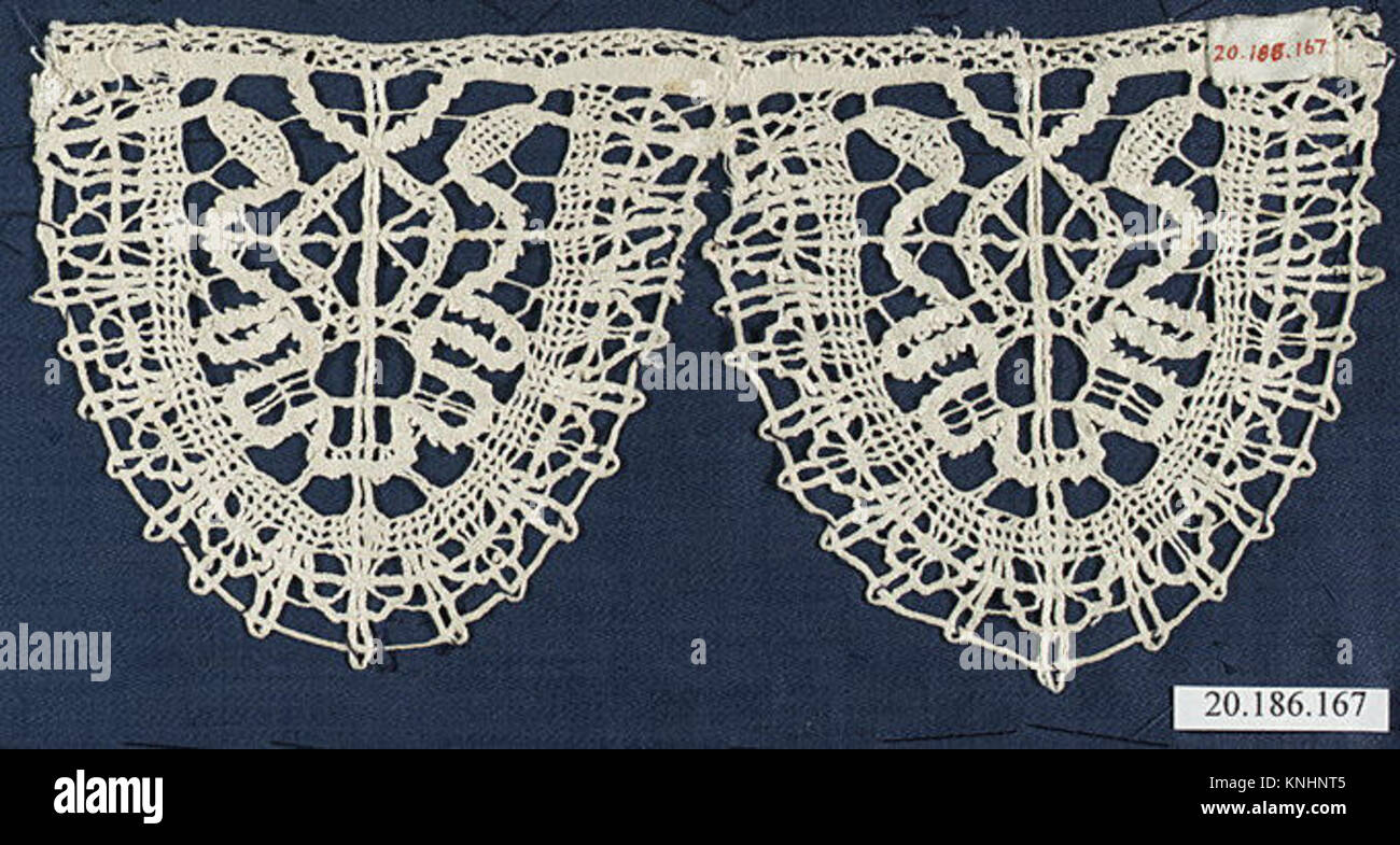 An edging, likely used in textile or fashion, is designed to finish or ...