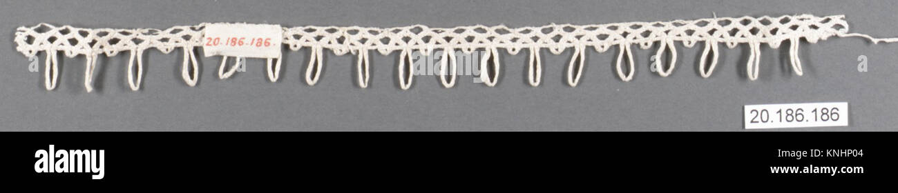 This textile edging, featuring intricate patterns and designs, was used ...