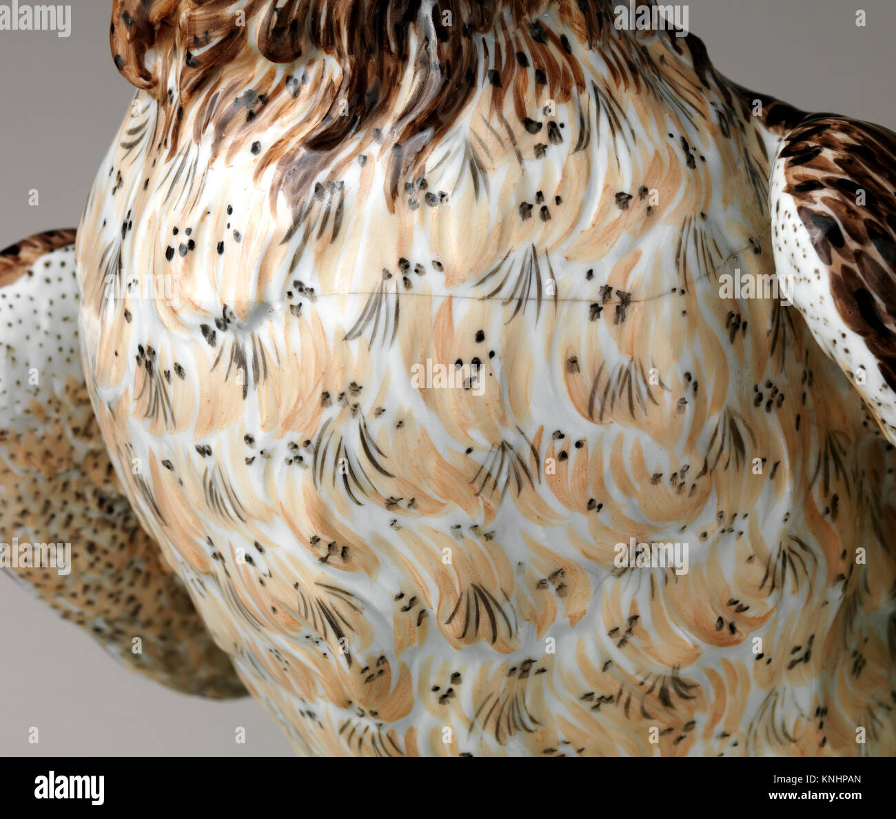 This artwork depicts an eagle owl, capturing the bird's distinctive ...