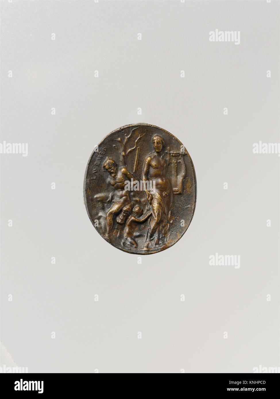 This artwork depicts the mythological scene of Apollo and Marsyas ...