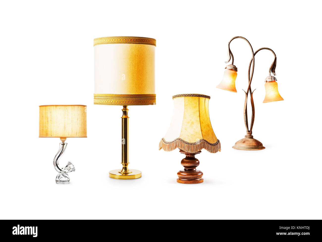 Classic table lamps collection isolated on white background Stock Photo ...