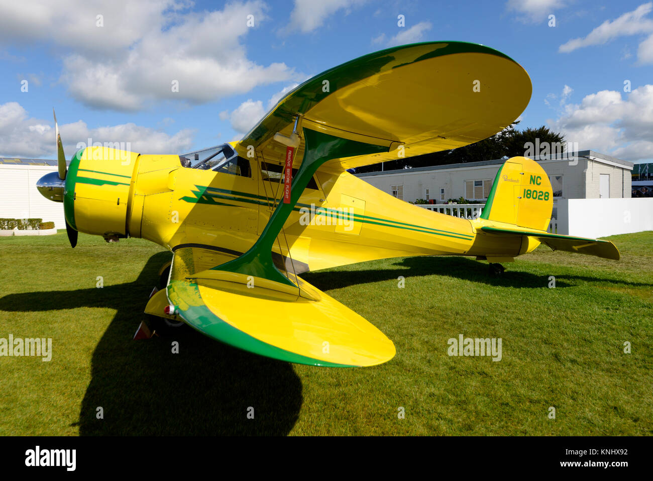 Beechcraft D17S Staggerwing NC18028 biplane at Goodwood Revival 2017 ...