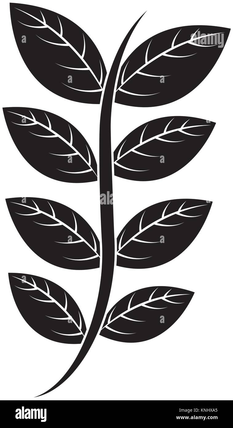 floral decorative branch leaves plant icon pictogram Stock Vector Image ...