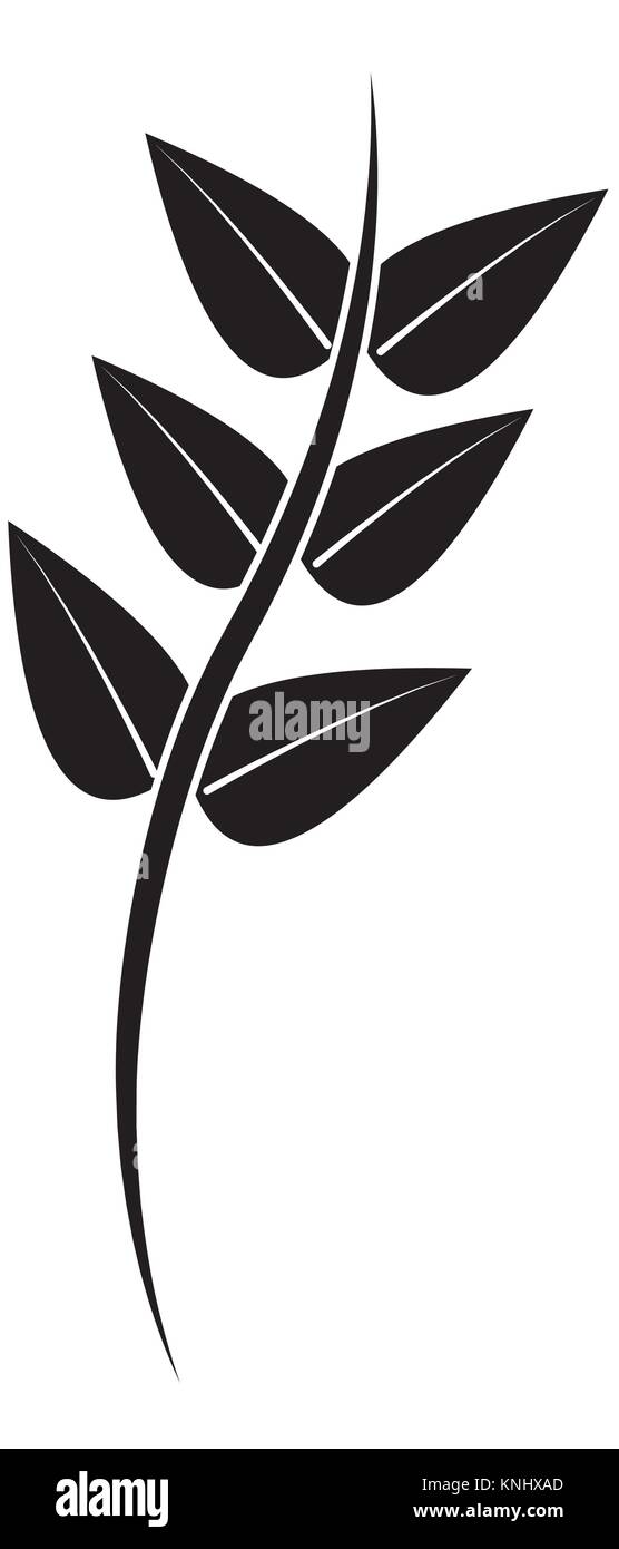 floral decorative branch leaves plant icon pictogram Stock Vector Image ...