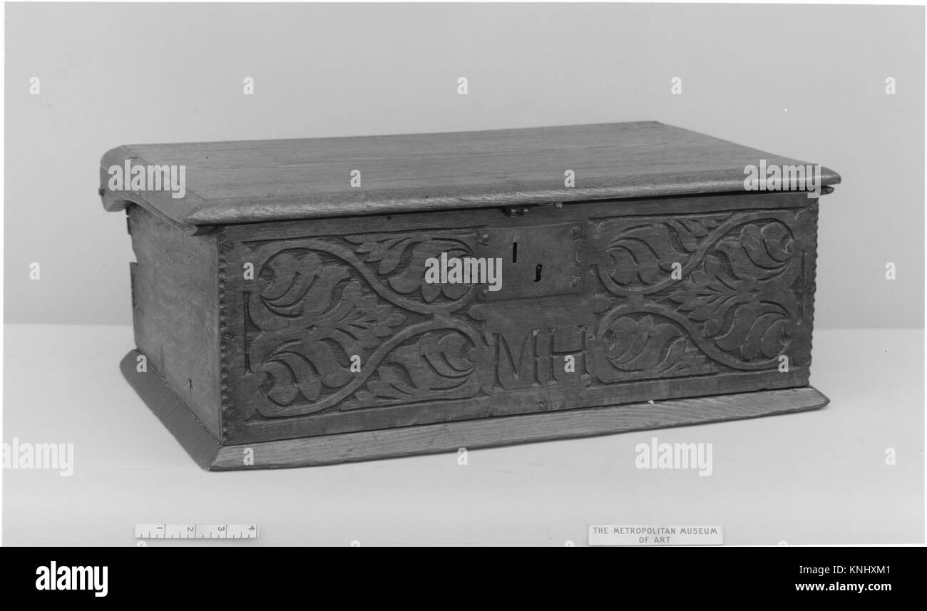 This wooden box, attributed to John Thurston, was crafted between 1660 ...
