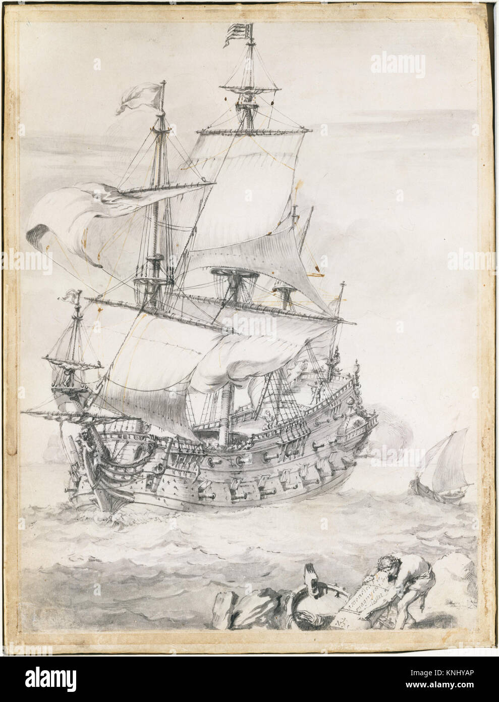 This depiction of a frigate at sea illustrates the design and function ...