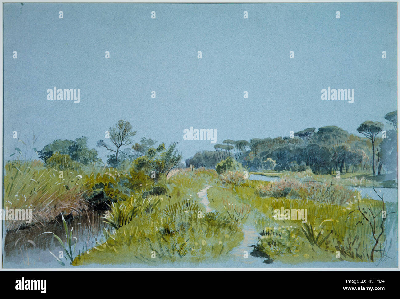 Watercolor by William Stanley Haseltine depicting Castel Fusano near ...