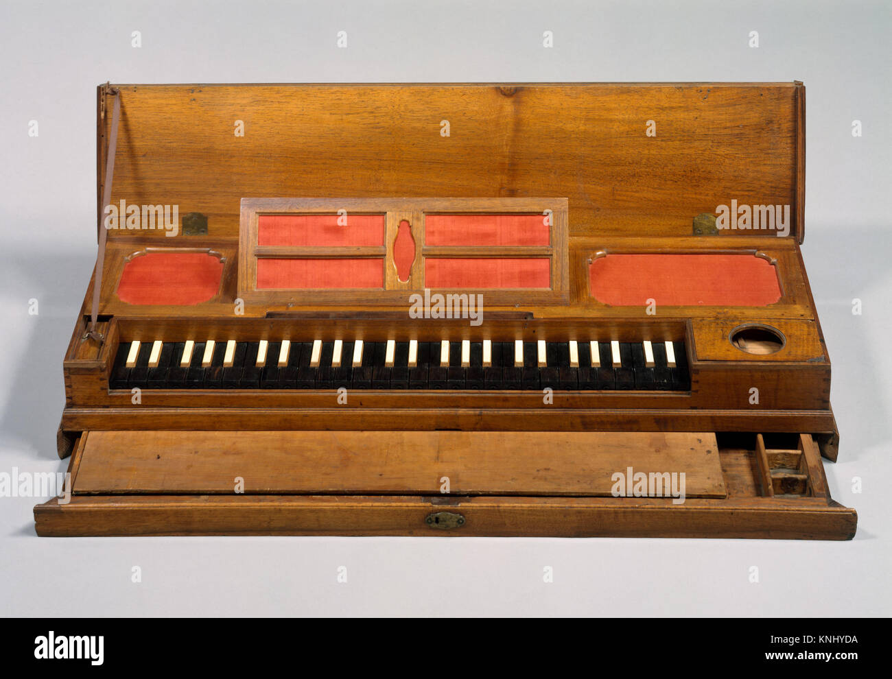 This clavichord, an early keyboard instrument, demonstrates the ...