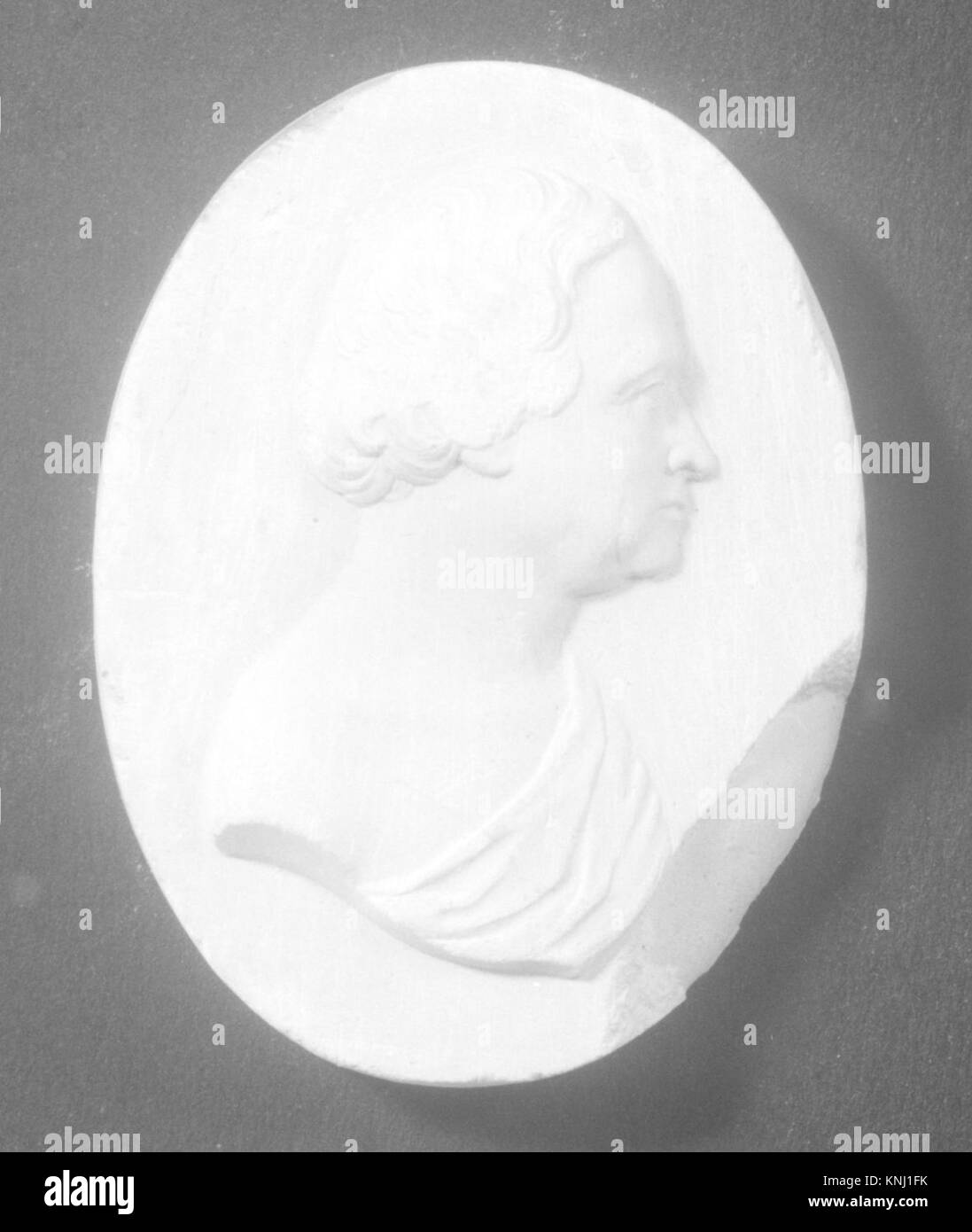 A finely carved cameo depicting a gentleman, crafted from shell or ...